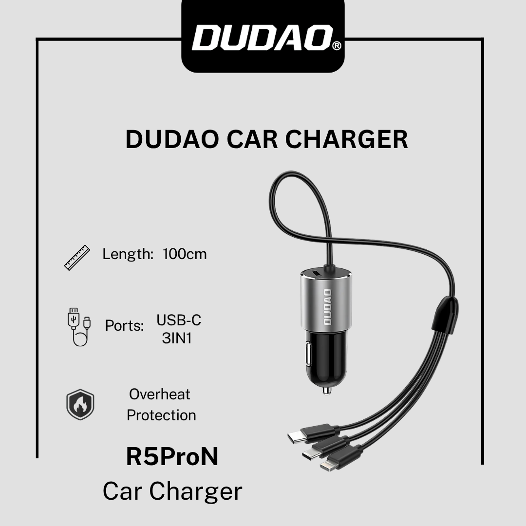 DUDAO R5ProN 3.4A Car Charger | Aluminum Alloy Fast Car Charger – Dudao